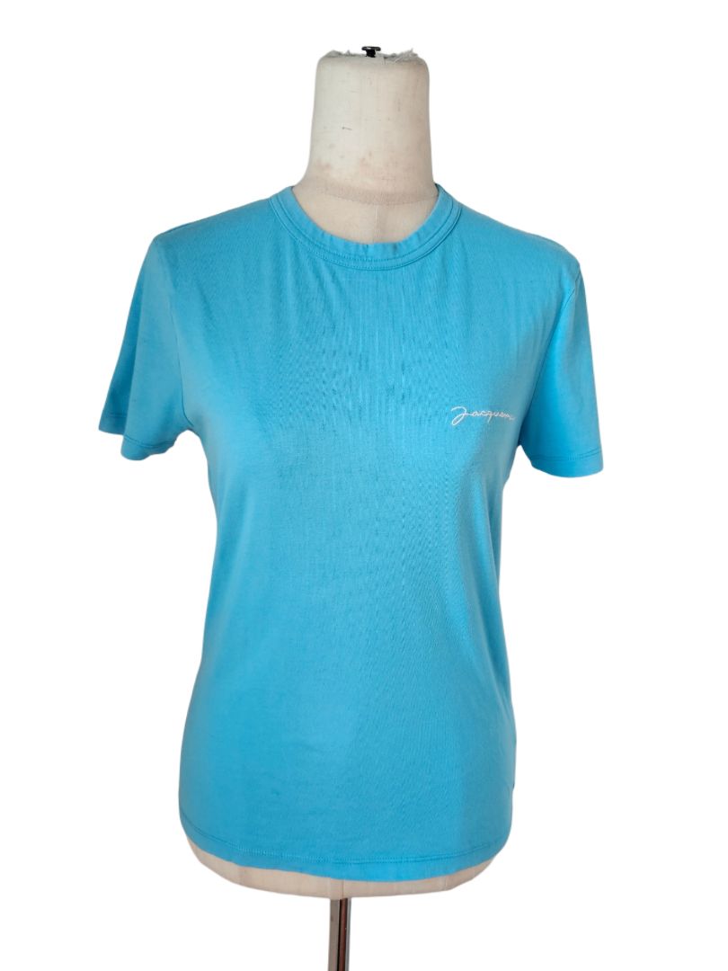 Jacquemus Light Blue Logo Tshit - BOPF | Business of Preloved Fashion